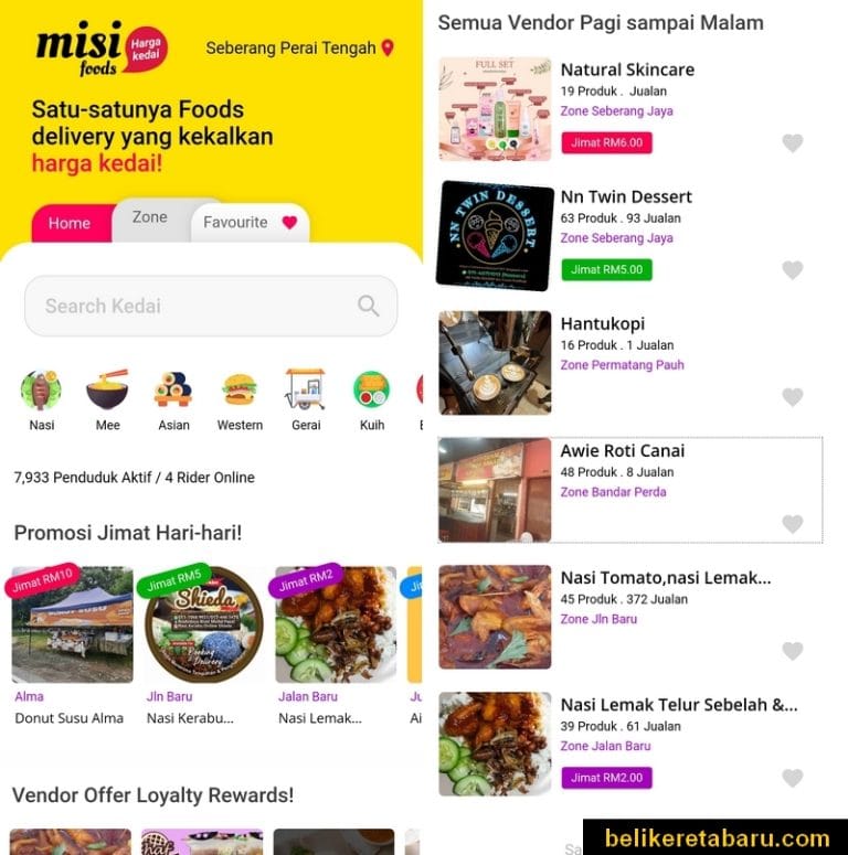 Aplikasi Penghantaran Makanan Misi Rakyat - Beli Kereta Baru