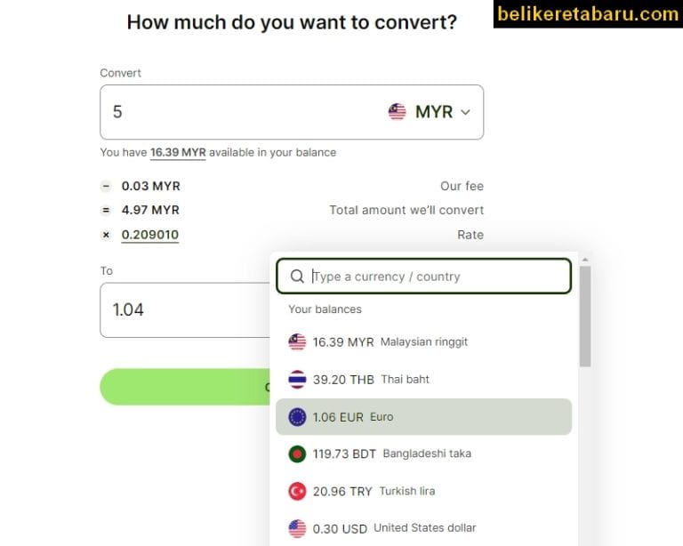 Tukar Mata Wang Asing Secara Online - Beli Kereta Baru
